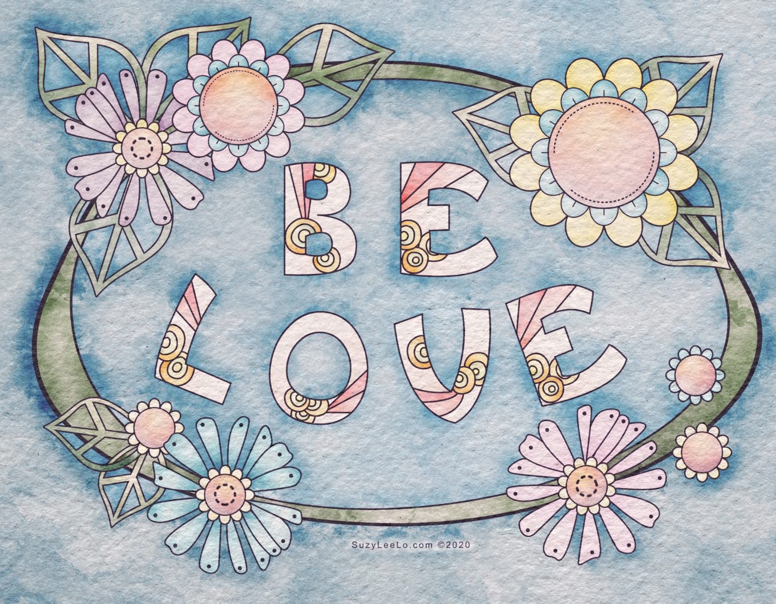 Be Love Printable Coloring Page by Suzy LeeLo