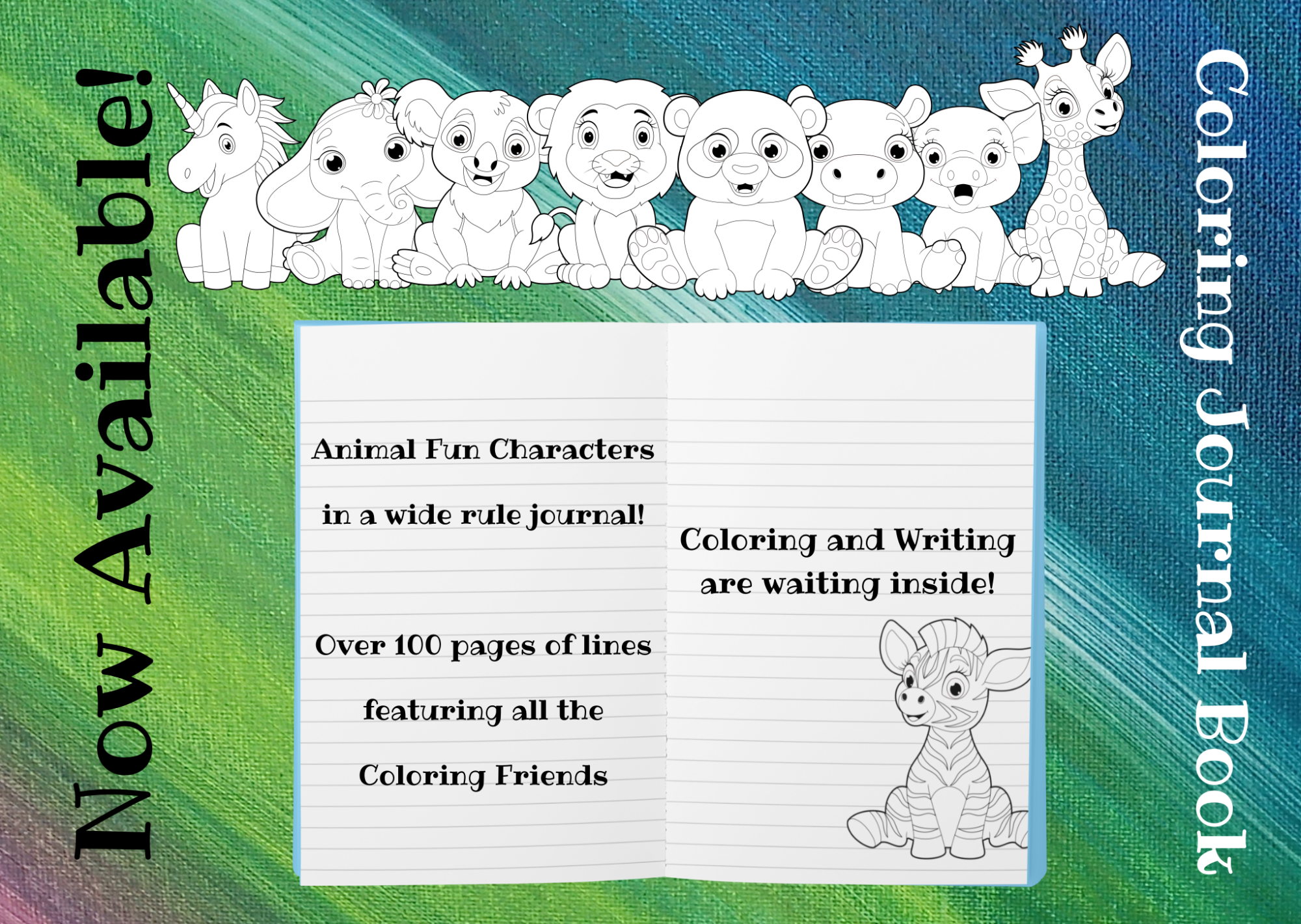 Animal Fun Journal 6x9 inch wide ruled 112 pages » Suzy LeeLo