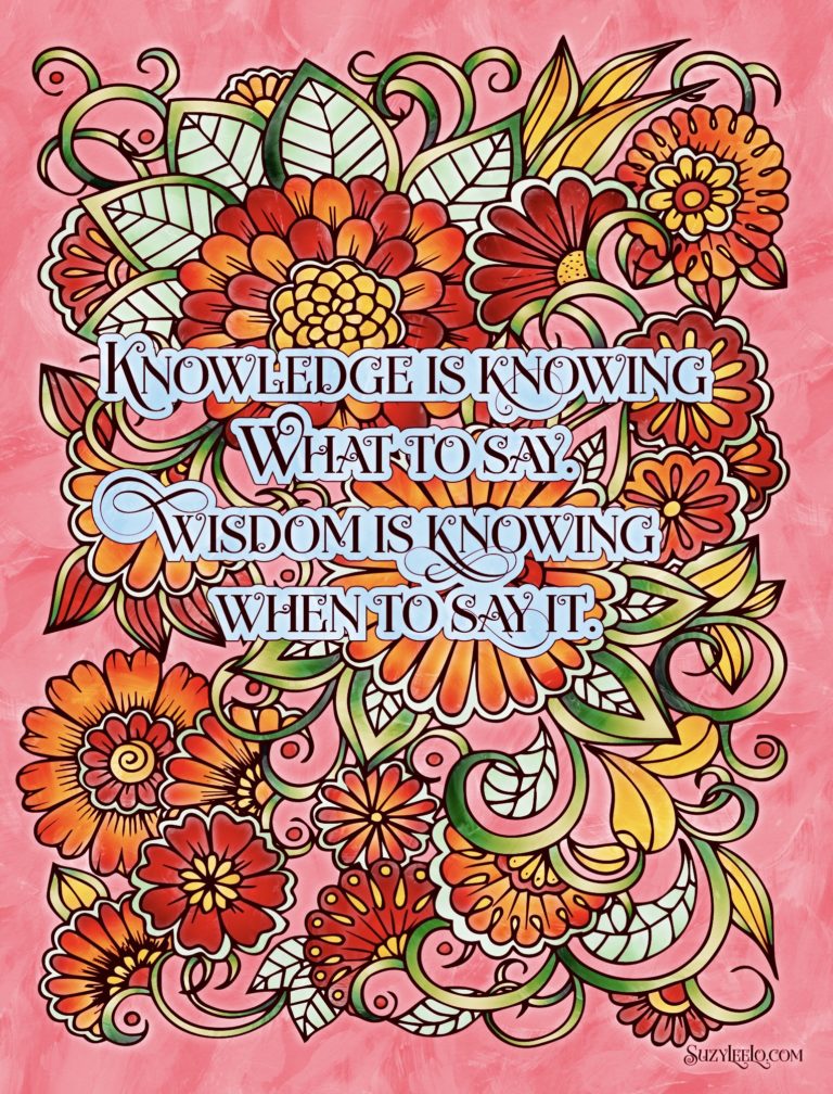 Motivational Quote Printable Coloring Page by Suzy LeeLo