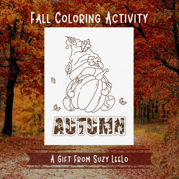 Happy Fall Gnome Free Coloring Page