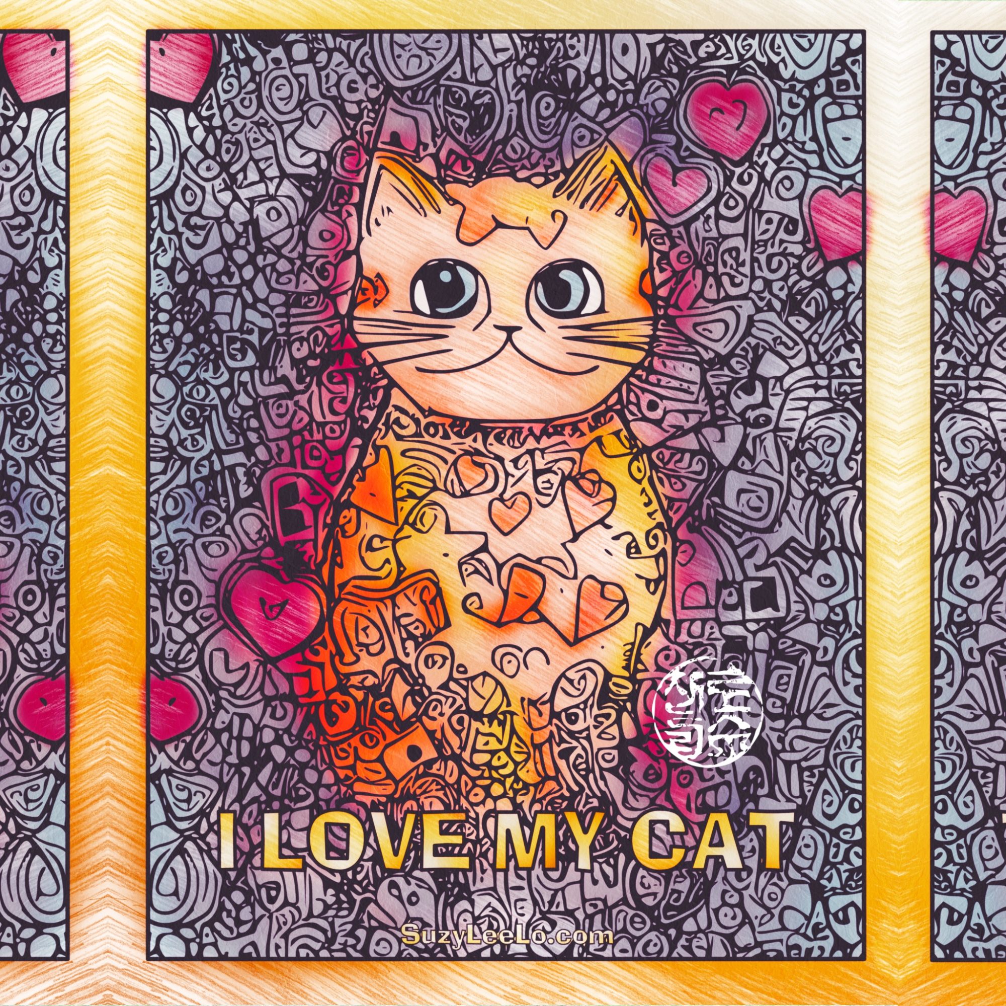 Printable Cat Coloring Page by Suzy LeeLo